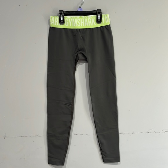 Gymshark | Pants & Jumpsuits | Gymshark Leggings Gray And Neon Green ...